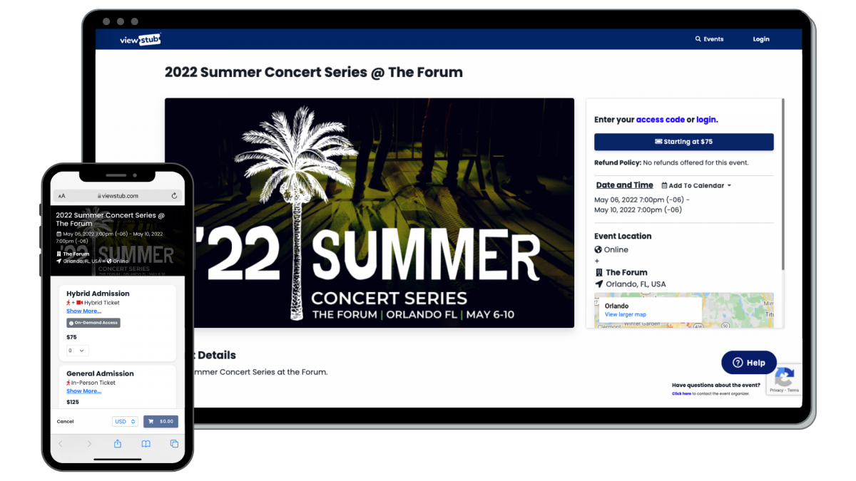 ViewStub Virtual Event Software & Ticketing - ViewStub